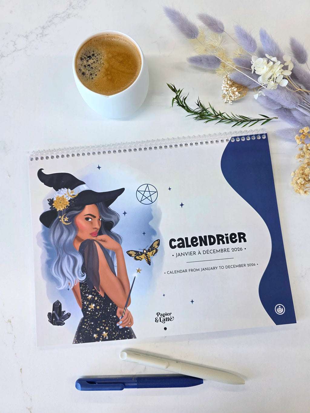 Calendrier Mural 2026 - Bilingue - Lunaire – Boutique Elena - Art de vivre